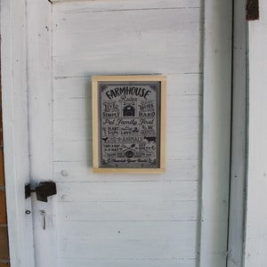 Farmhouse Rules List Wood Sign Farmer Farm Barn Plant Harvest Cow Wall ...