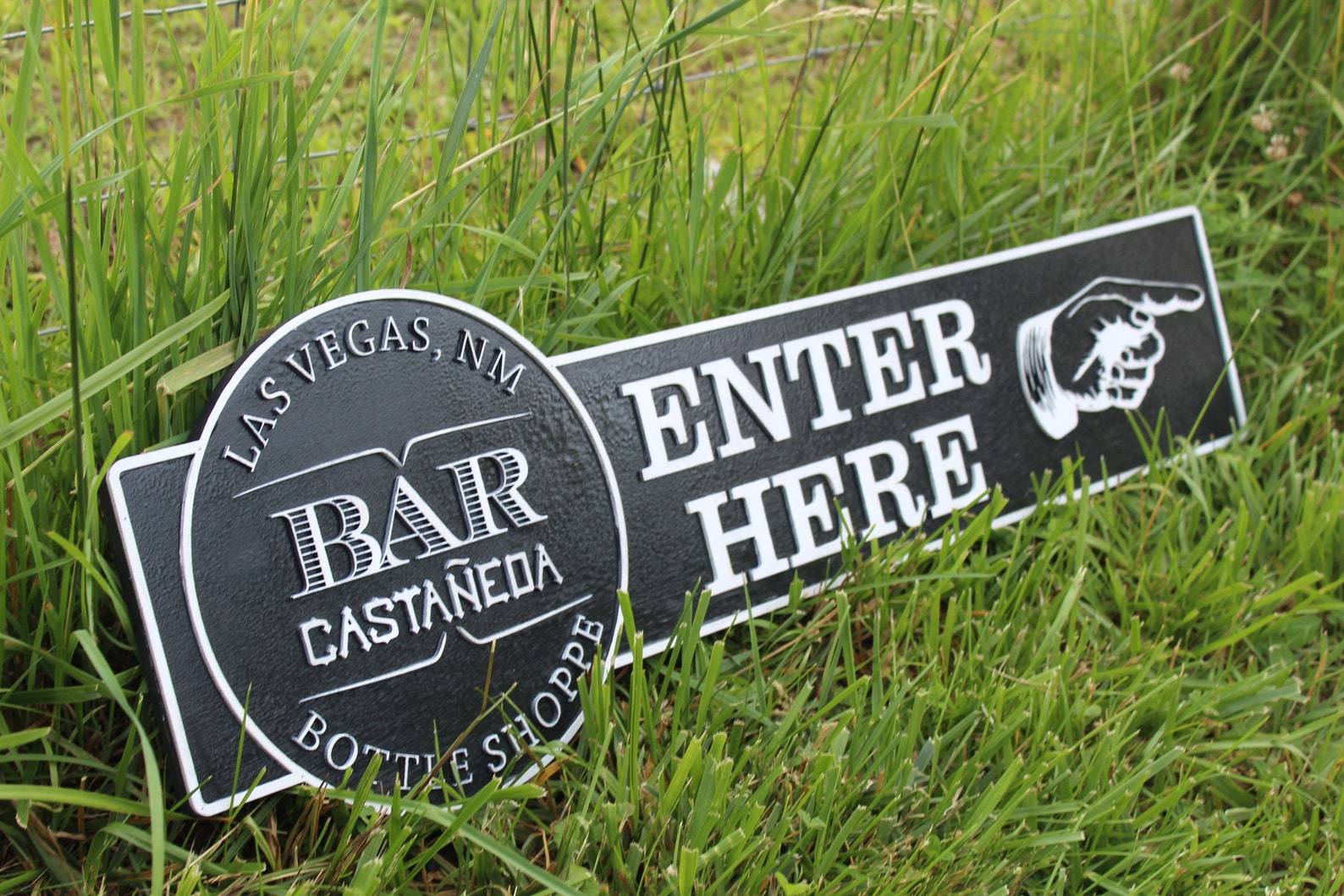 Custom Signage Logo Vintage Bar Sign Bottle Shop Enter Here - Etsy