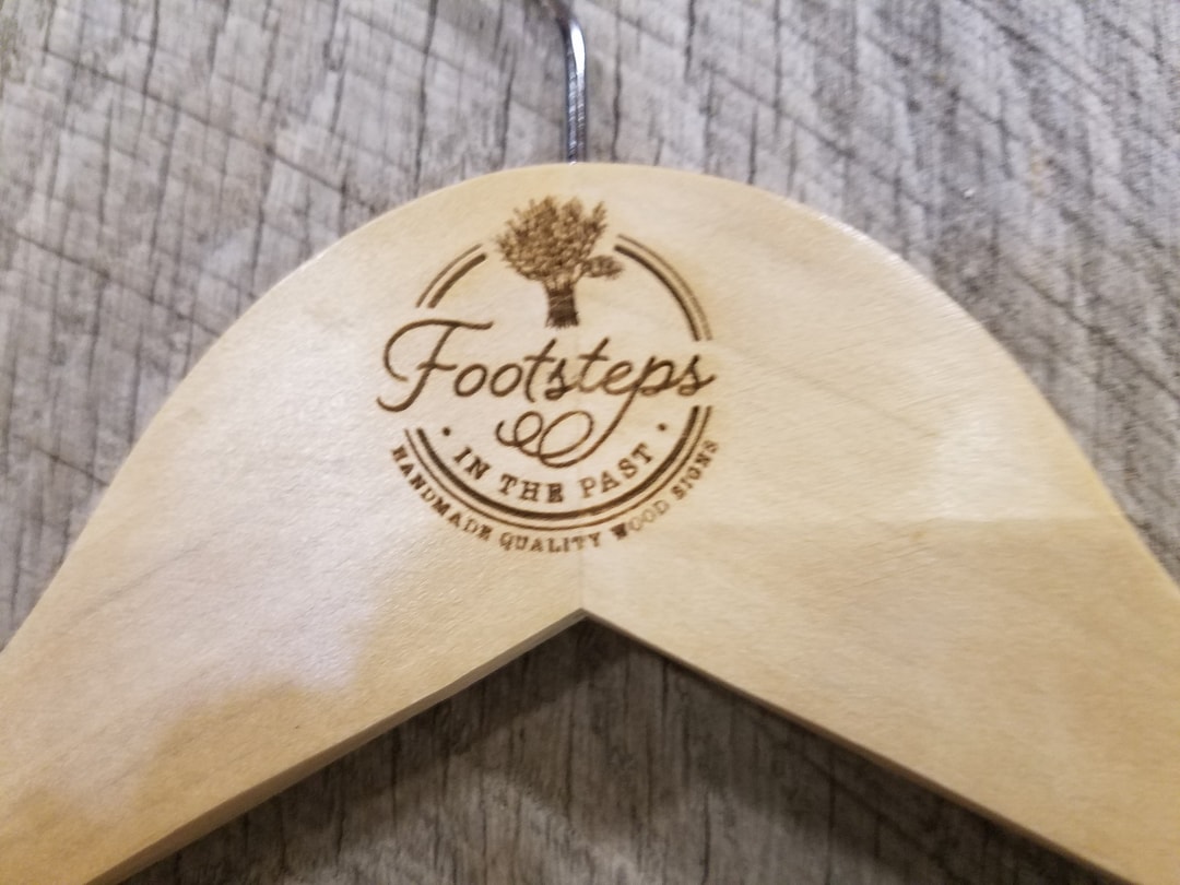 Custom Clothes Hanger Engraved Hard Wood Use Your Logo Customization ...