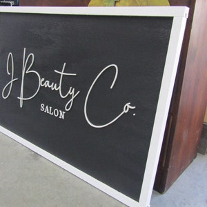 Salon Custom Wood Beauty Parlor Sign Business Signage Black and White ...