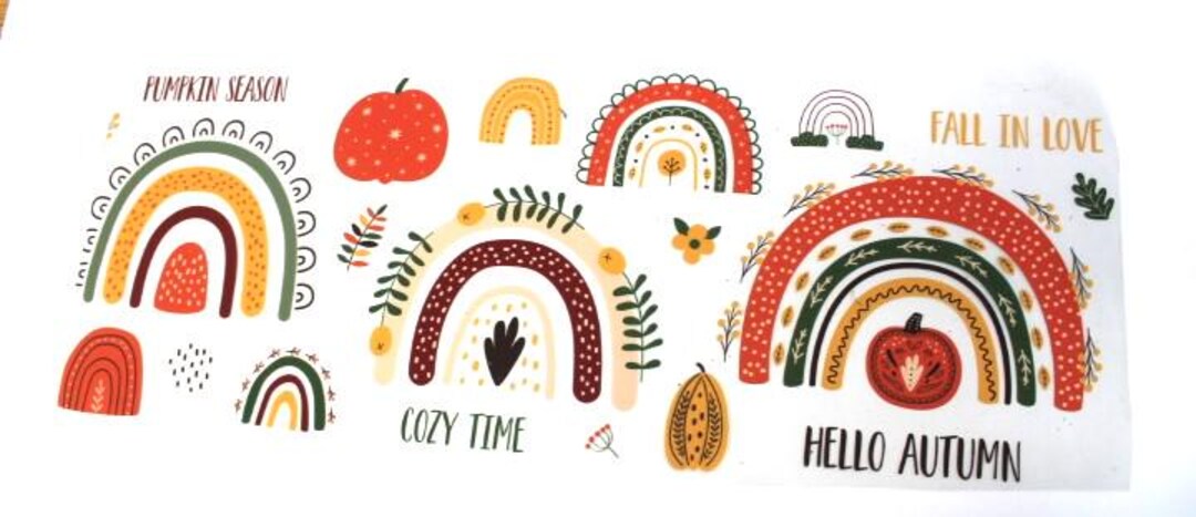 Fall Autumn Rainbow Seasonal Theme Decals Waterproof Sheet Full Color ...