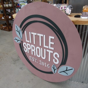 Custom Wooden Sign Sprouts Plants Leaves Grow Childcare Nursery Little ...