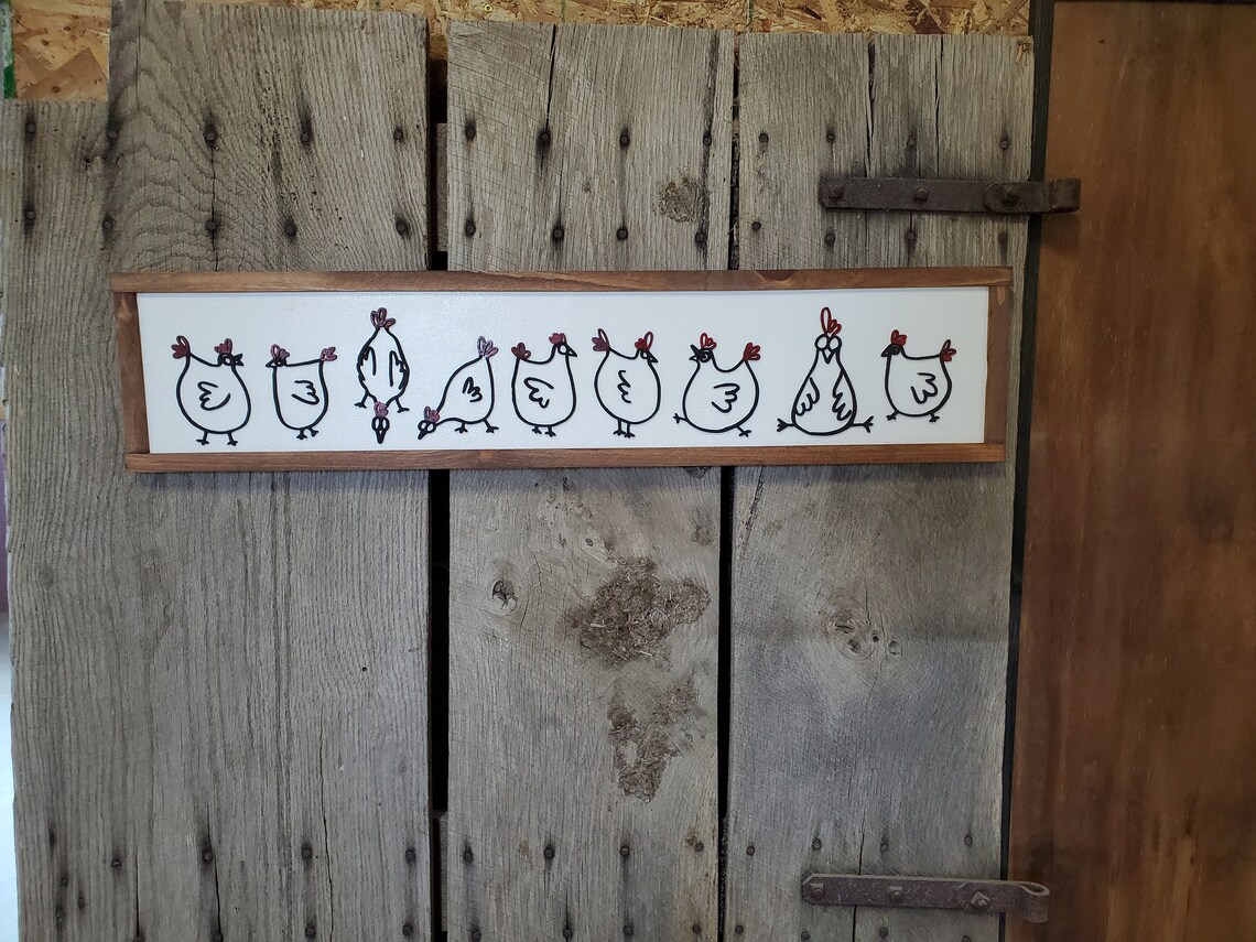 Chicken Raised Graphic 3D Chicks Sign Hens Rooster Country | Etsy