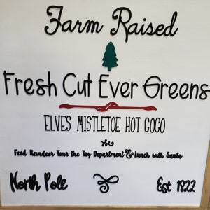 Christmas Tree Farm 3D Wood Sign Fresh Cut Christmas Wall Decor ...