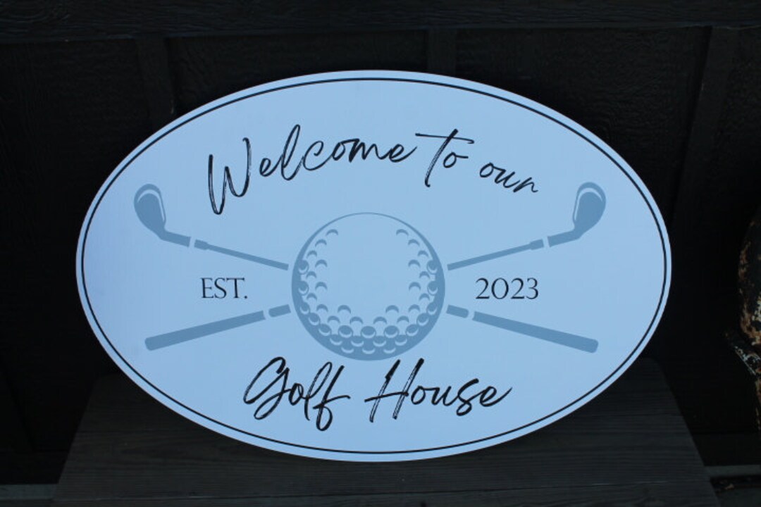 Golf Ball Tee Putter Custom Oval Weatherproof Sign PVC Plastic Smooth ...