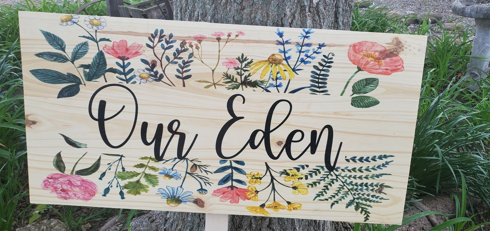 Our Eden Garden Floral Sign Mothers Gift Wife Gift Gardener - Etsy