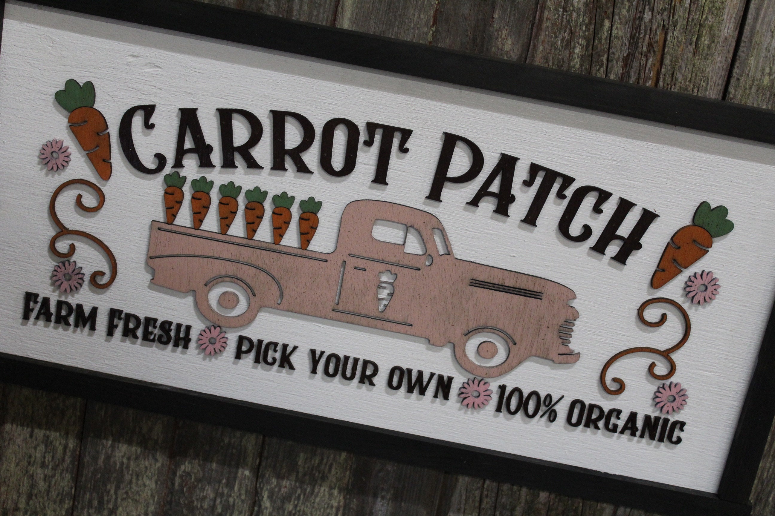 Carrot Patch 3D Wood Sign Vintage Truck Spring Decoration Farm - Etsy