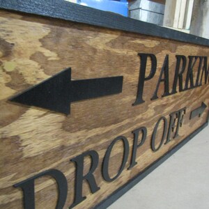 Parking and Drop off Sign – Rustic Wood Directional Sign for Events ...