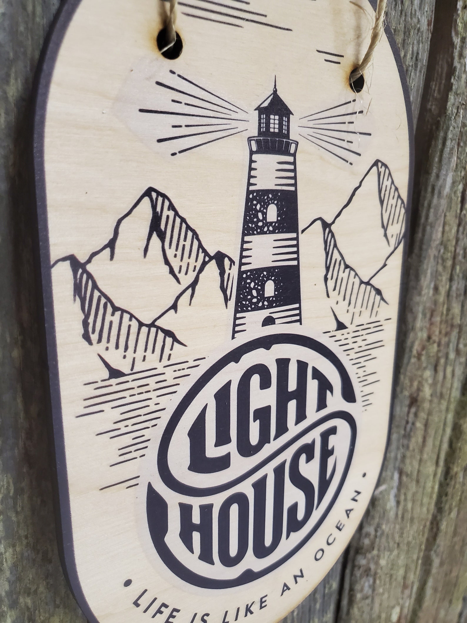 Light House Door Sign Lighthouse Wood Beach Sea Hanger Front - Etsy