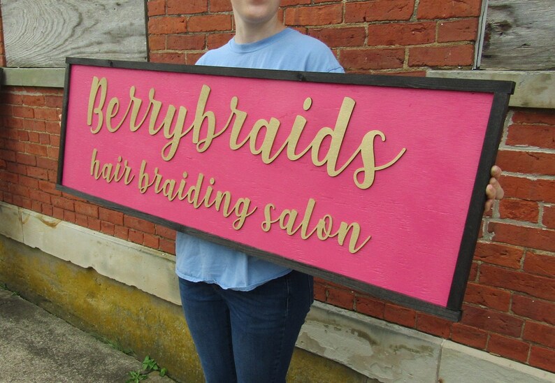 Custom Berry Braids Hair Salon Signage Commerical Business Sign Bright ...