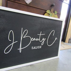 Salon Custom Wood Beauty Parlor Sign Business Signage Black and White ...