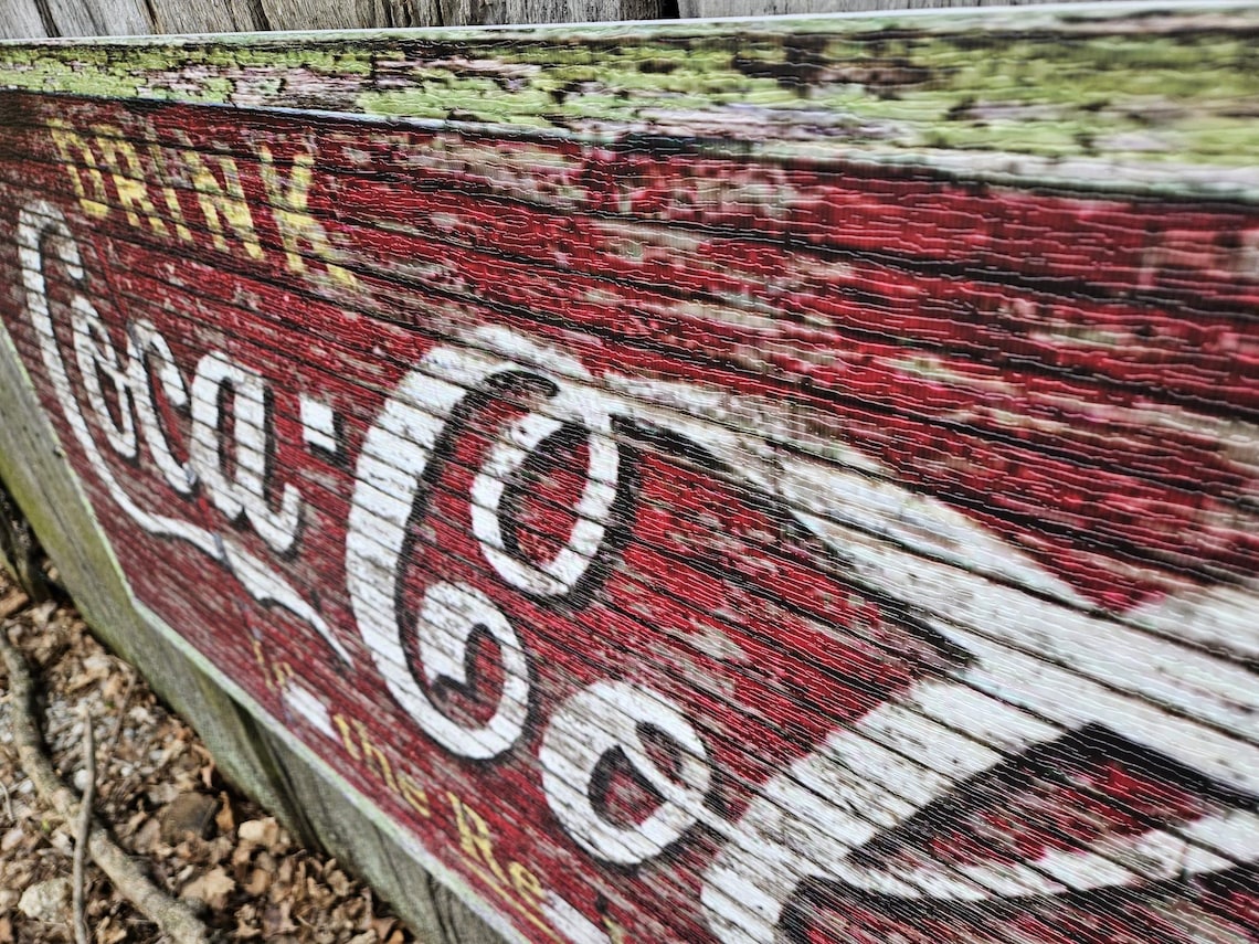Antique Coca-cola Barn Sign Coke PVC Textured Finish Weatherproof Fade ...