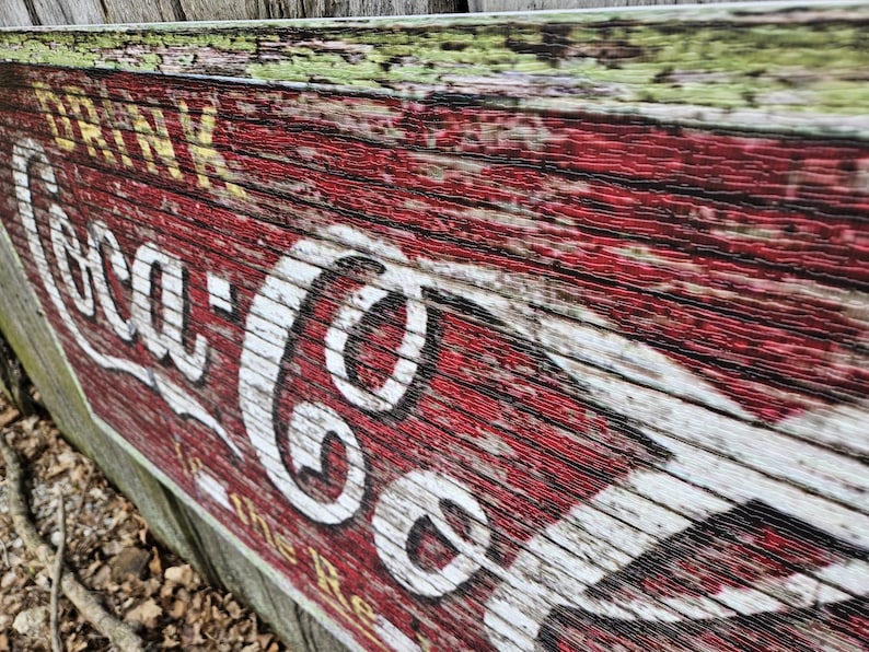 Antique Coca-cola Barn Sign Coke PVC Textured Finish Weatherproof Fade ...