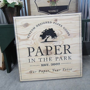 Small Business Branding Engraved Sign Decor Custom Paper Goods Business ...