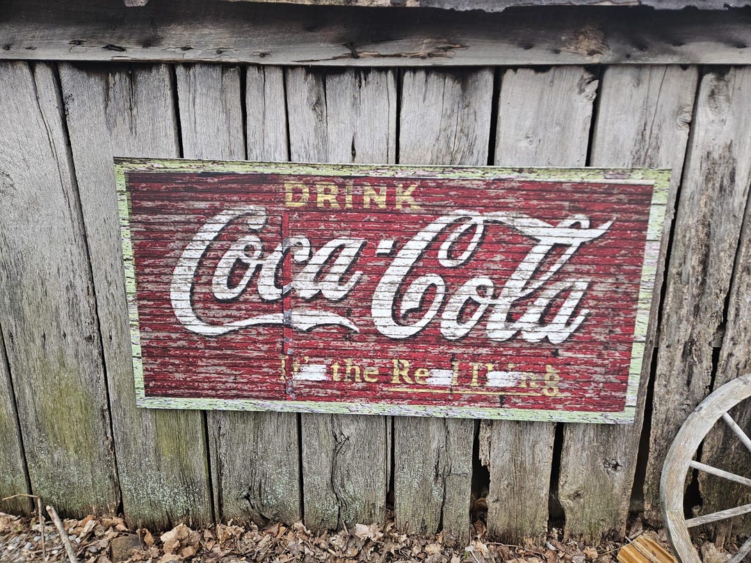 Antique Coca-cola Barn Sign Coke PVC Textured Finish Weatherproof Fade ...