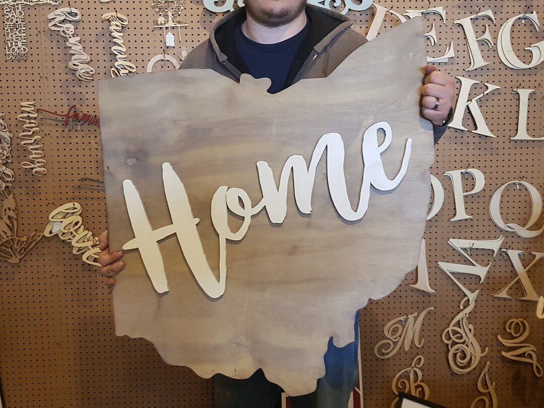 Ohio State Wood Sign, Home Sign, Raised Letters, Over Sized, Large ...