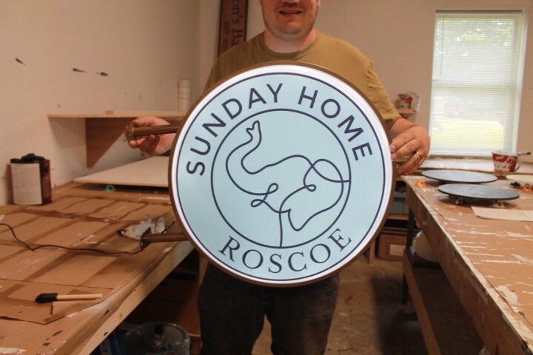 Custom LED Business Sign: Round Lighted Store Front Signage - Etsy