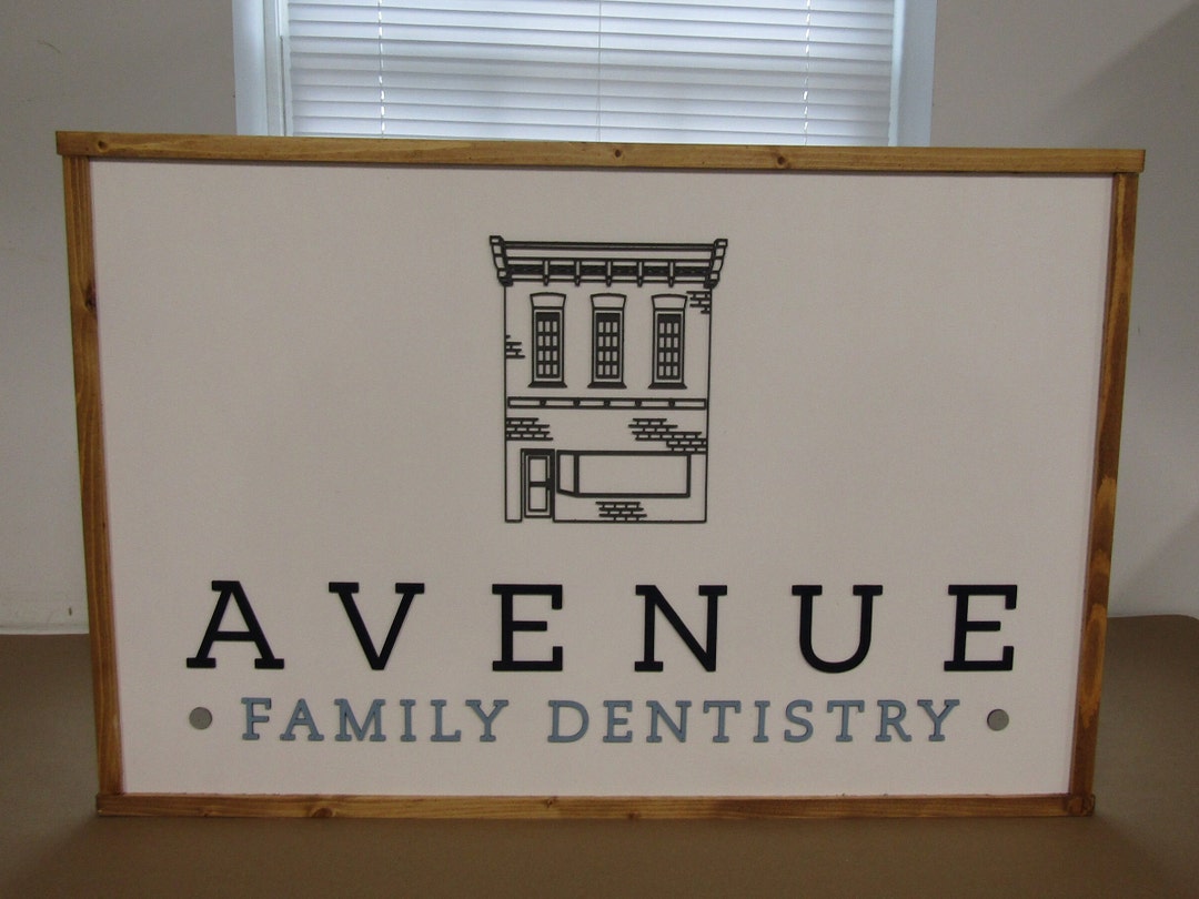 Family Dentist Custom Business Sign Dentistry Historical Rectangle 3D ...