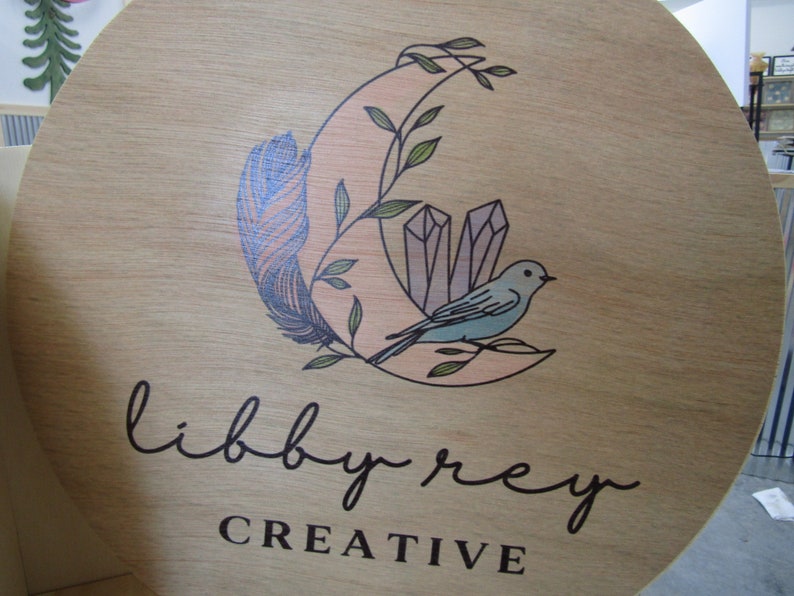 Small Business Booth Hanging Sign Your Actual Logo Round - Etsy