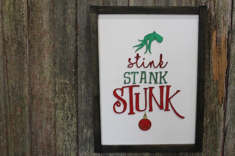 Novelty Stink Stank Stunk Christmas Sign • Raised 3D Funny Holiday ...