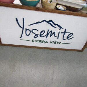 Large Custom Wood Business Sign Mountain Range Yosemite Country Club ...