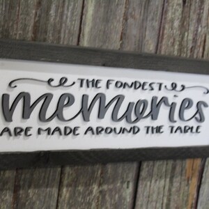 Kitchen Sign Wood Fondest Memories Are Made Around the Table 3D Raised ...