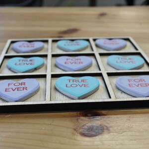 Handmade Tic Tac Toe Conversation Hearts True Love Forever Candy ...