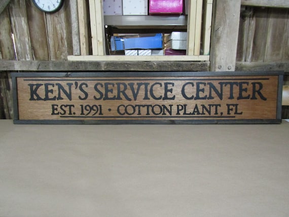 Wall Hangings Service Center Sign Wooden Signage Large Oversized Store ...