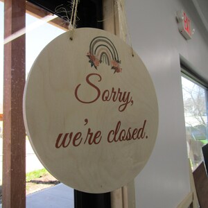 Small Business Sign Open Closed Double Sided Round Hanging Sign Design ...
