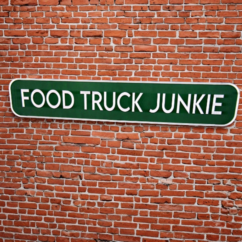 Food Truck Junkie Sign • 3D Raised Wood Wall Art • Rustic Kitchen Decor ...