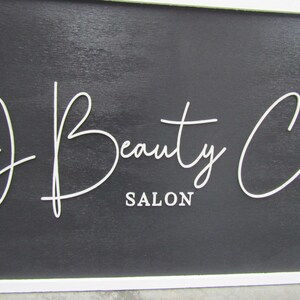 Salon Custom Wood Beauty Parlor Sign Business Signage Black and White ...
