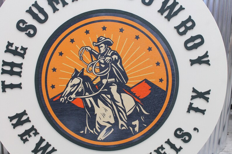 Cowboy Western Country Rope Texas Handmade Logo Custom Round - Etsy