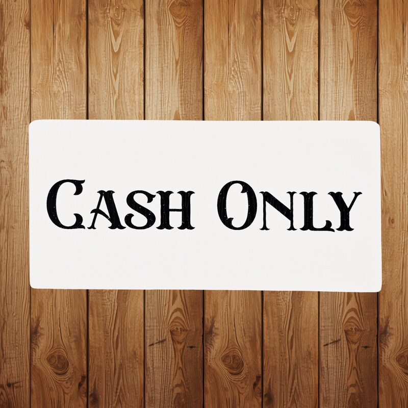 Cash Only Sign - Etsy