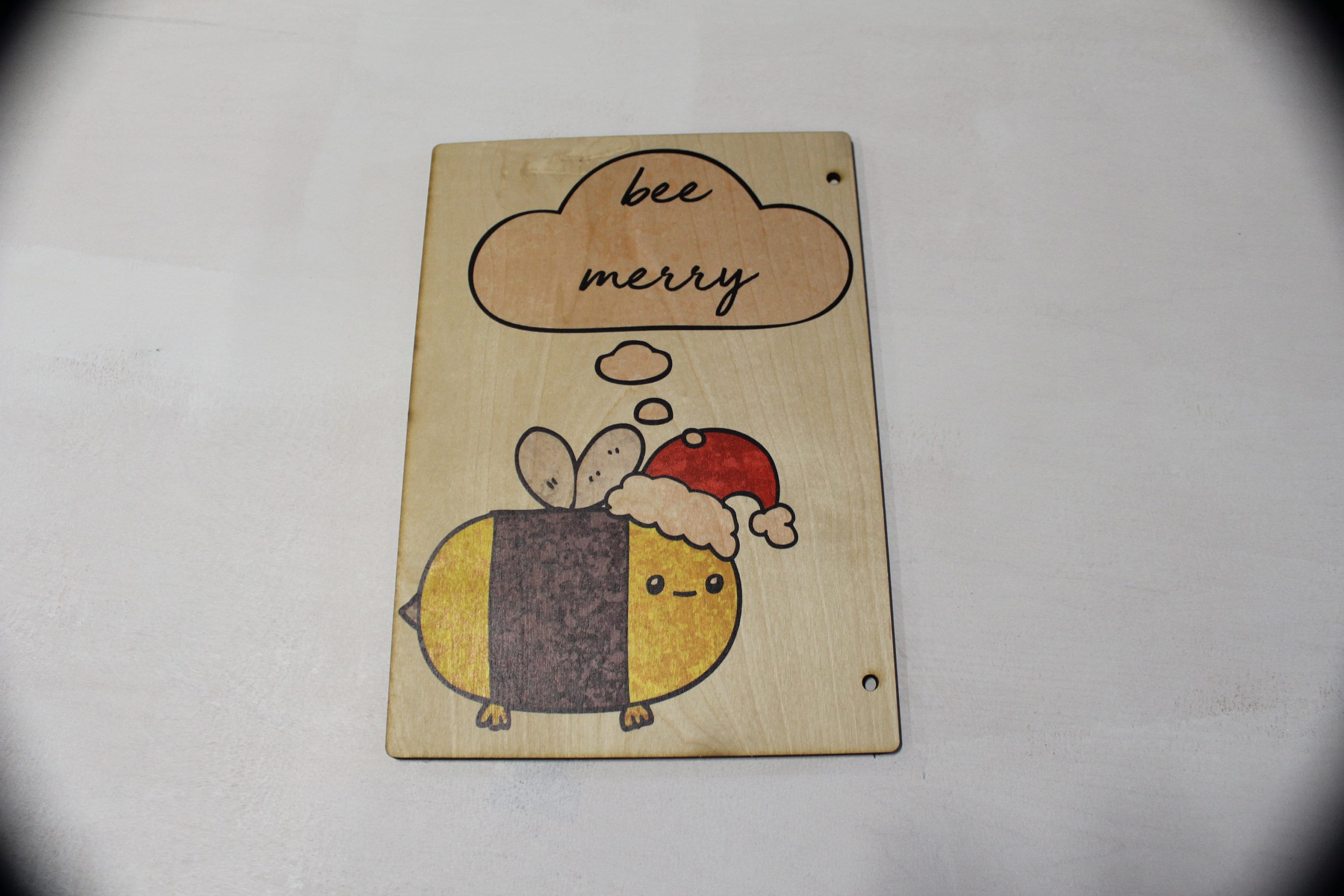 Bee Happy Bumble Bee Honey Bee Merry Christmas Rustic Wooden - Etsy