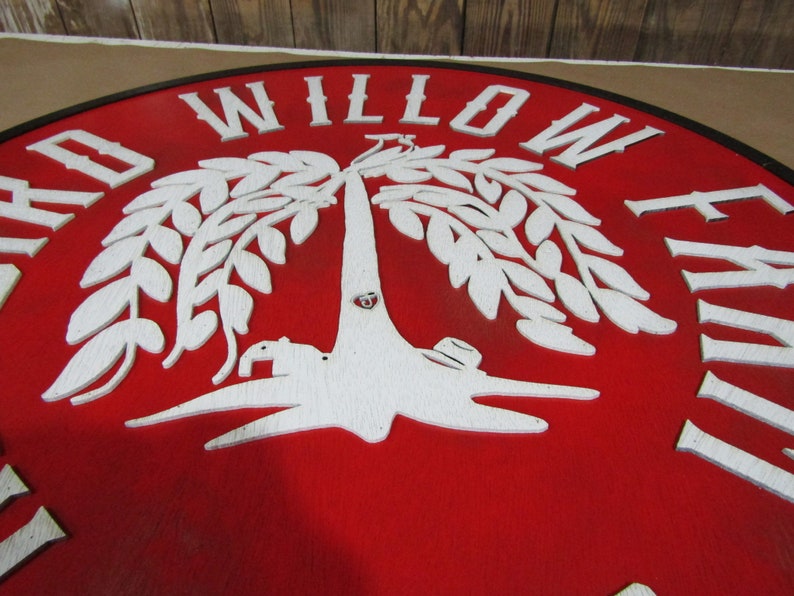 Large Round Custom Sign Commerical Signage Tree Farm Willow Tree ...