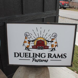 Ram Barn Dueling Livestock Logo Image Printed 3D Detail Color Custom ...