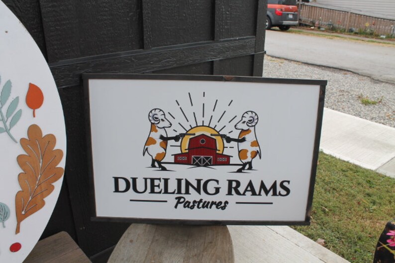 Ram Barn Dueling Livestock Logo Image Printed 3D Detail Color Custom ...