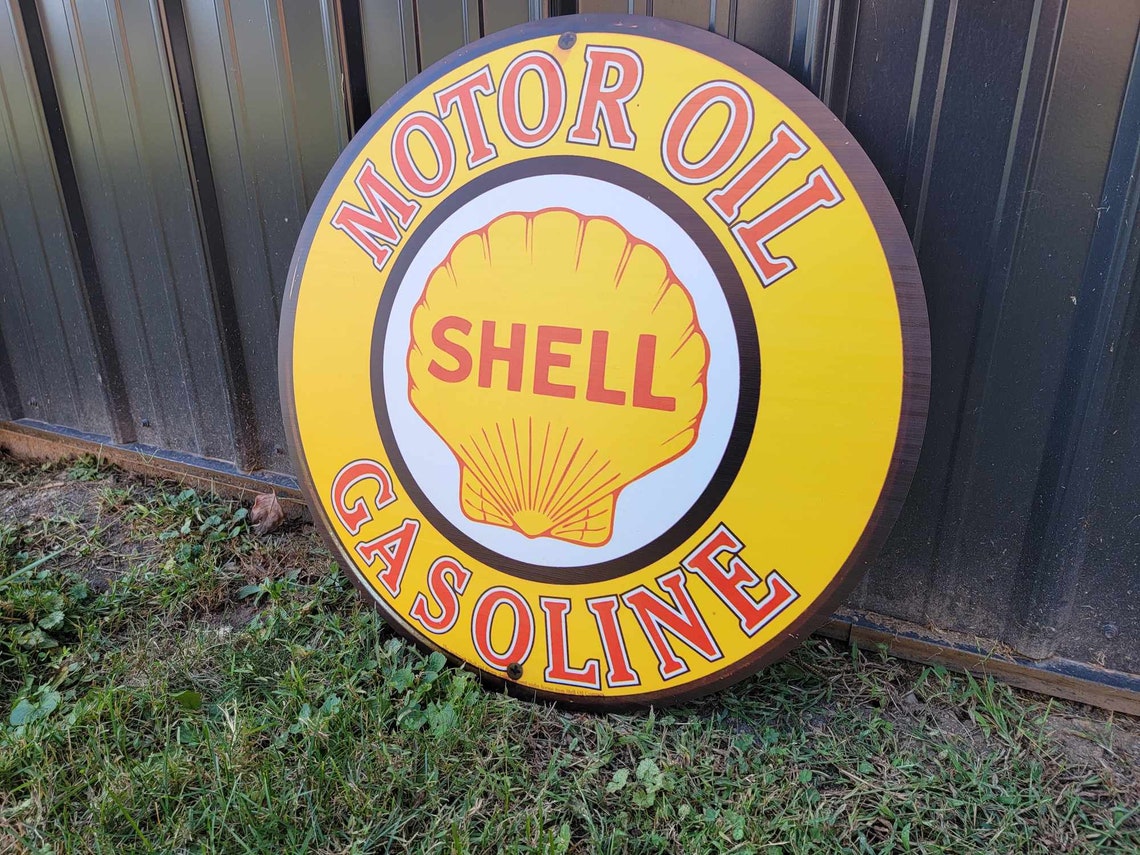 Shell Gas Station Sign: Reproduction Petroliana Garage Decor - Etsy