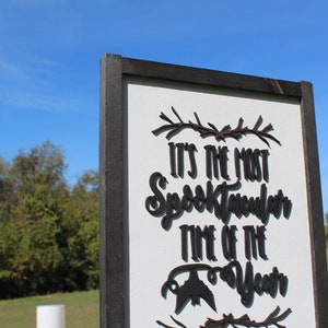 Halloween Spooky Season Spooktacular Sign Time Year Black and White ...