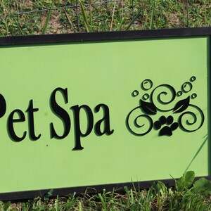 Spa Pet Animal Groomer Small Business Custom Wood Sign Large Commercial ...