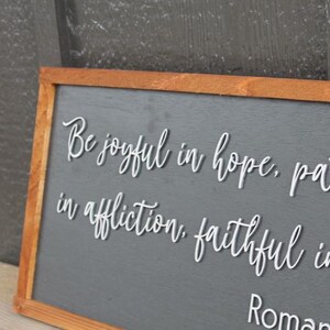 Romans 12:12 Bible Verse Home Decor Pray Joy Faith Handmade 3D Framed ...
