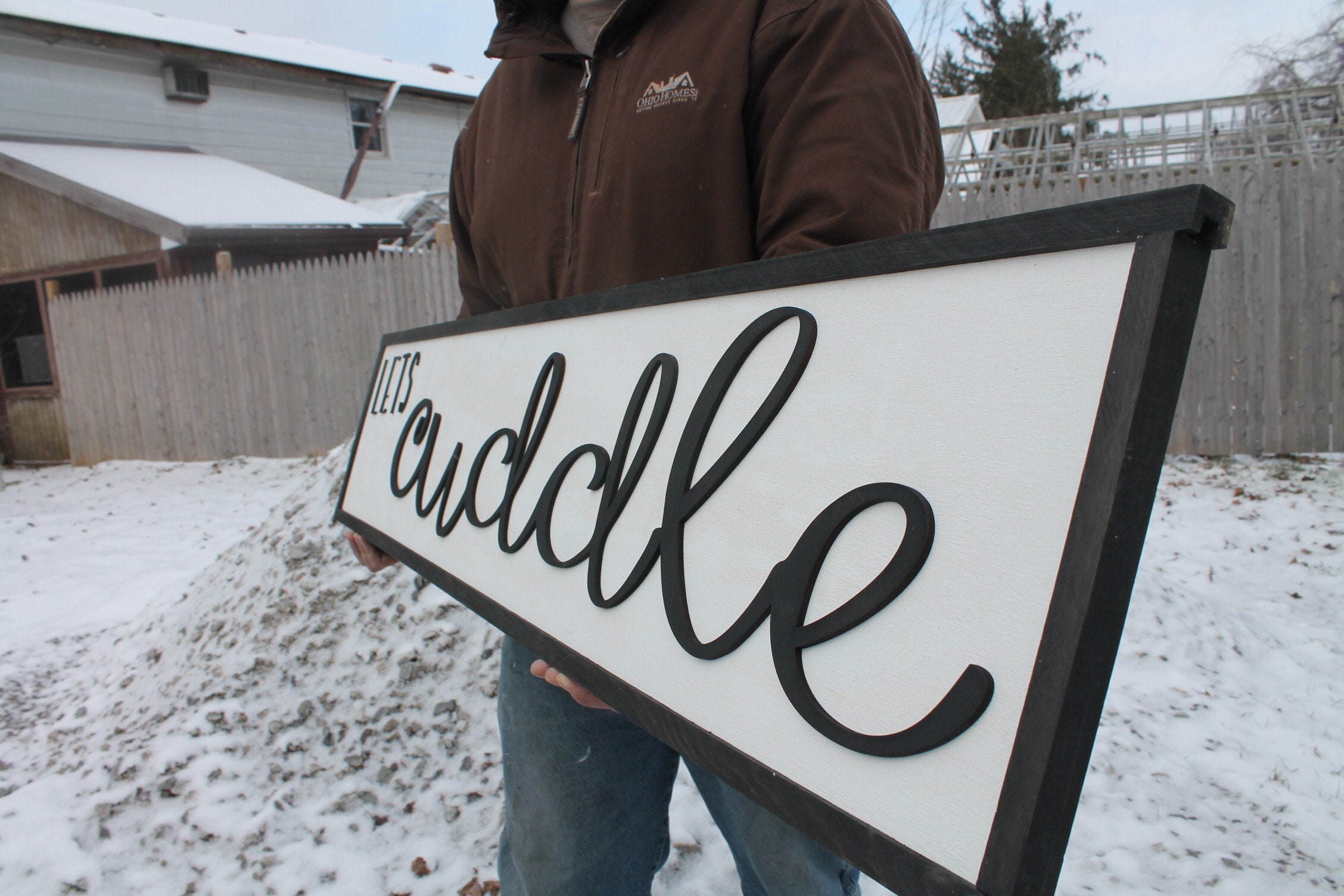 Lets Cuddle Wood Sign Extra Large Country Sign large Raised | Etsy