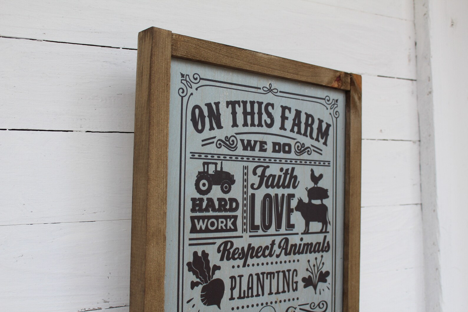 Farm Life Wood Sign on the Farm Love Work Tractor Faith Family - Etsy