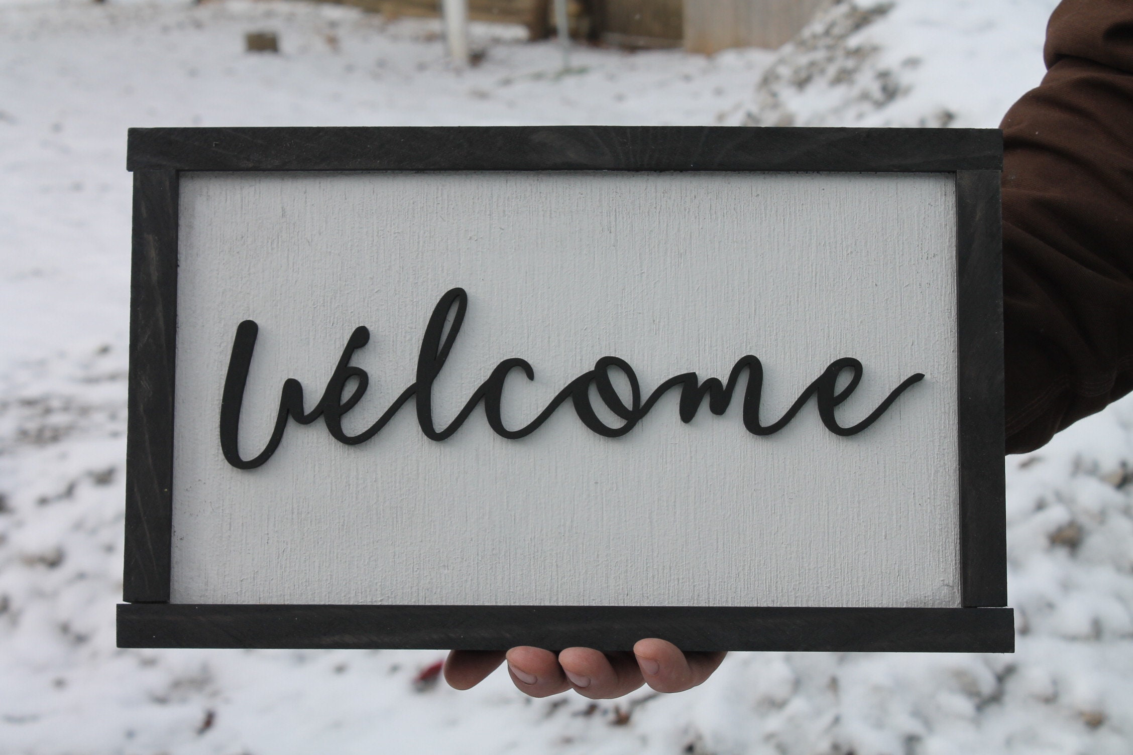Raised Script Welcome Porch Sign Wood Sign Country Sign - Etsy