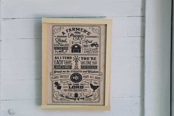 Farmer Gift the Farmers Prayer Wood Sign Farm Barn Chicken | Etsy