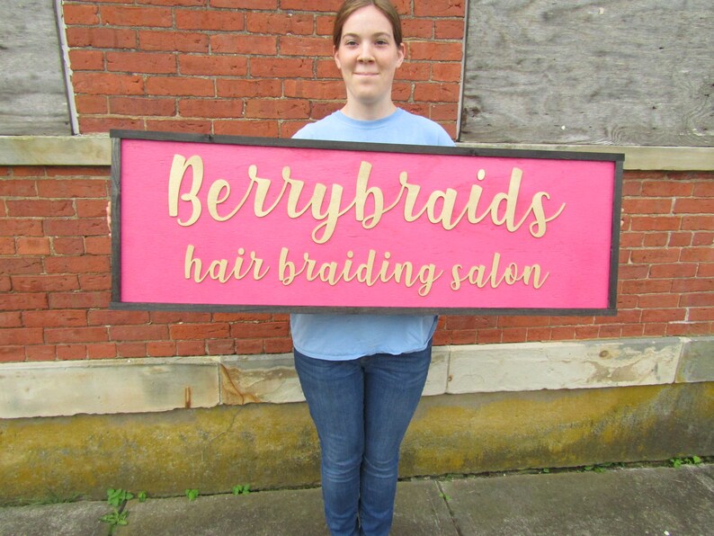 Custom Berry Braids Hair Salon Signage Commerical Business Sign Bright ...
