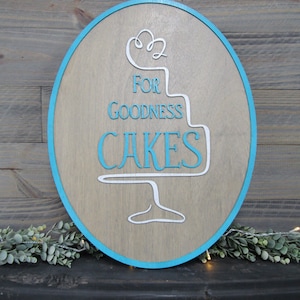 Custom Commerical Signage Bakery Baker Cake Sign Raised Text 3D Oval ...