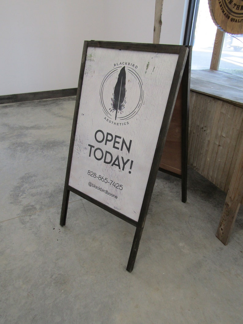 Sidewalk Sign A Frame Folding Sign Affordable Business Sign | Etsy