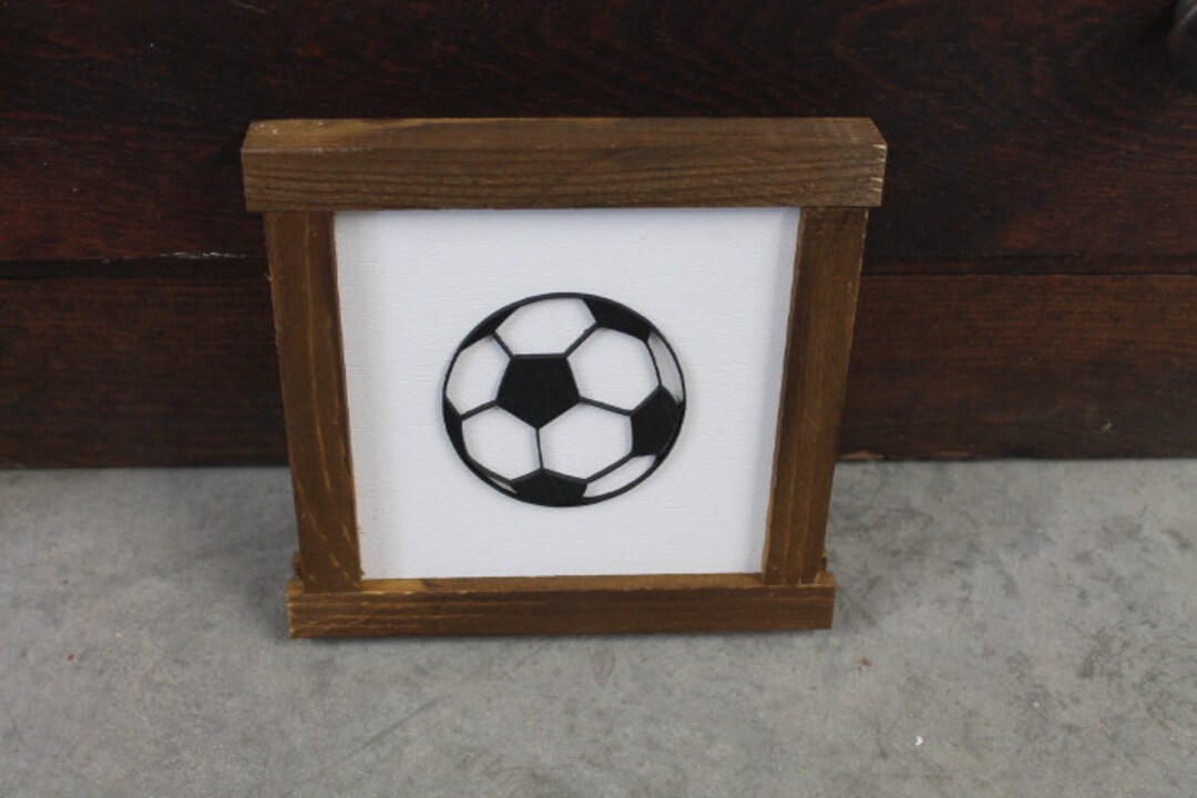 Soccer Sports Athlete Gym Ball Game Day 3D Layered Sign Handmade Decor ...