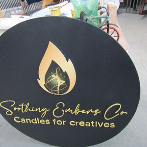Custom Sign Candle Shop and Co Signage Creatives Soothing Flame Black ...